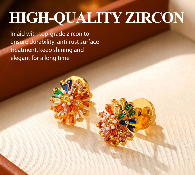 Christmas Promotion - Rotatable Rainbow Zircon Firework Ring Set - Free ...