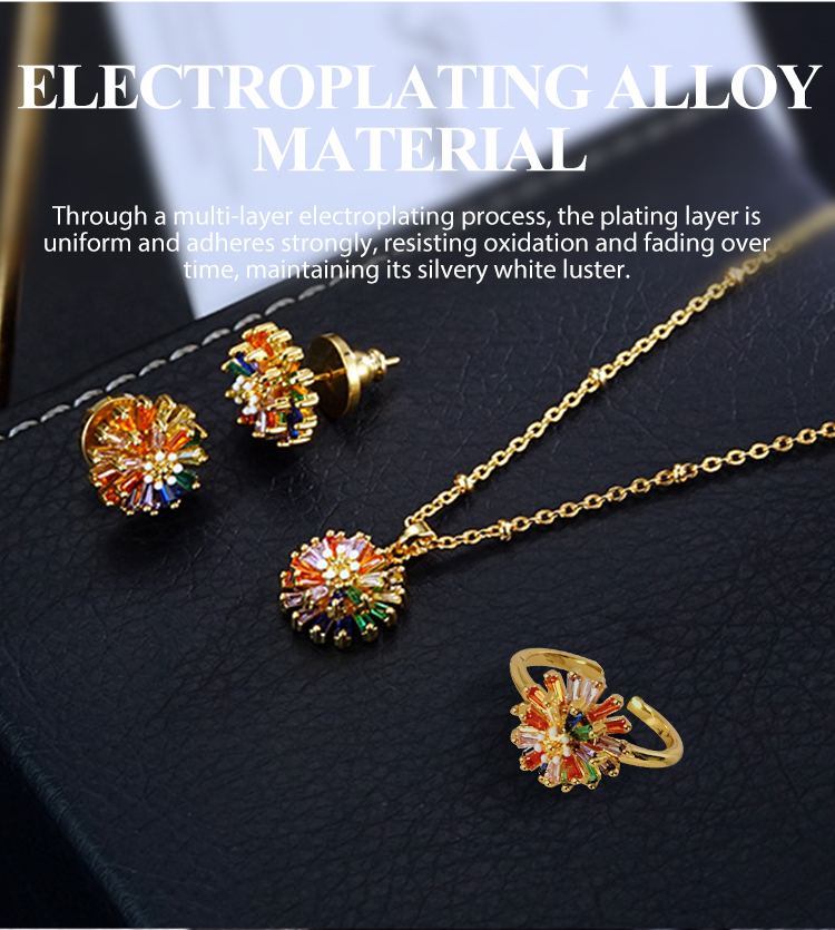 Christmas Promotion - Rotatable Rainbow Zircon Firework Ring Set - Free ...