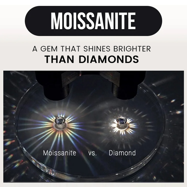 5-Carat Super Flash Moissanite Ring-Free gift box