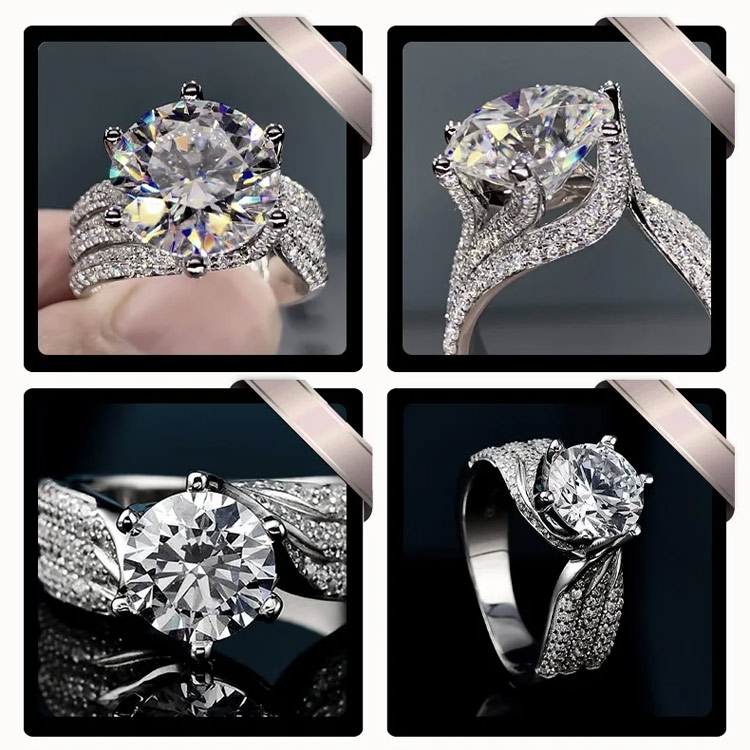 5-Carat Super Flash Moissanite Ring-Free gift box