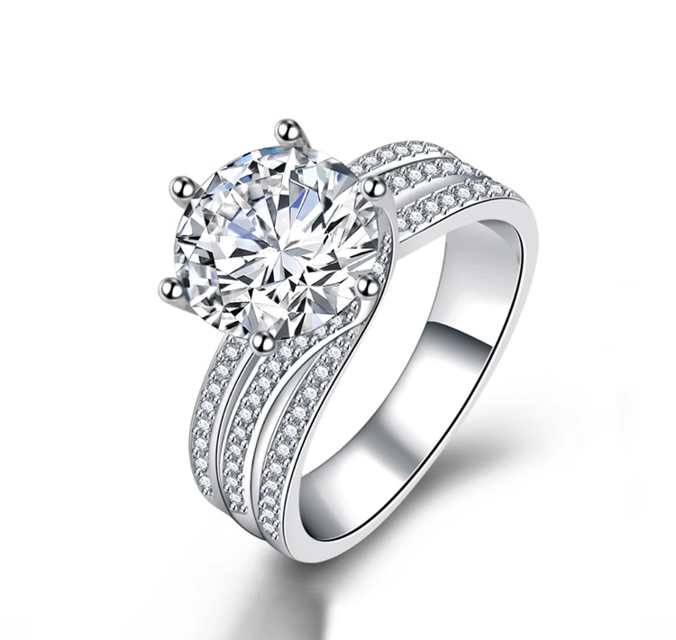 5-Carat Super Flash Moissanite Ring-Free gift box